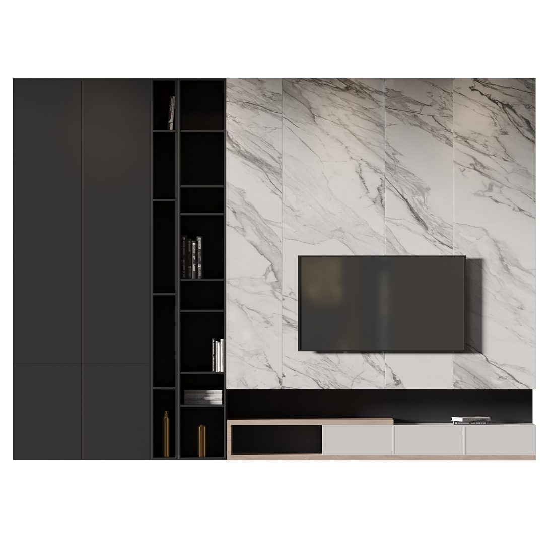 Tv Wall Set 026 - 3D Model for Corona