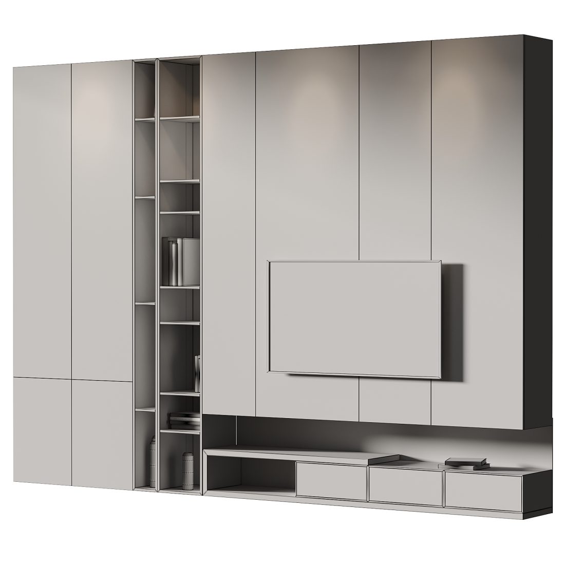 Tv Wall Set 026 - 3D Model for Corona