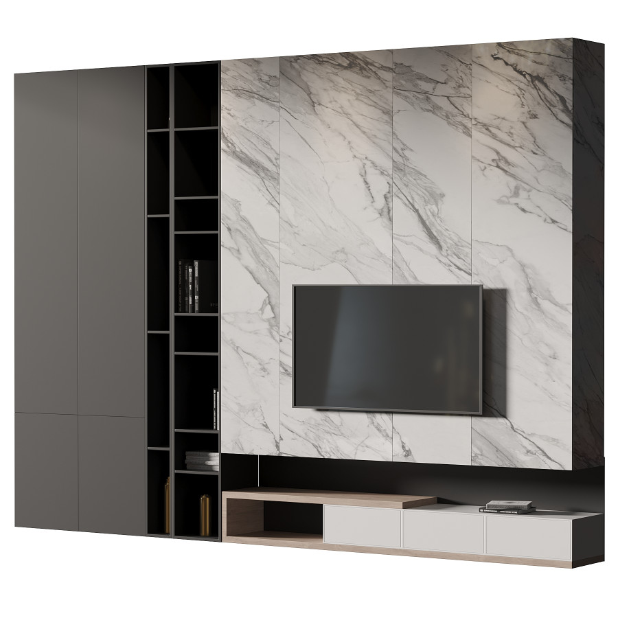 Tv Wall Set 026 - 3D Model for Corona