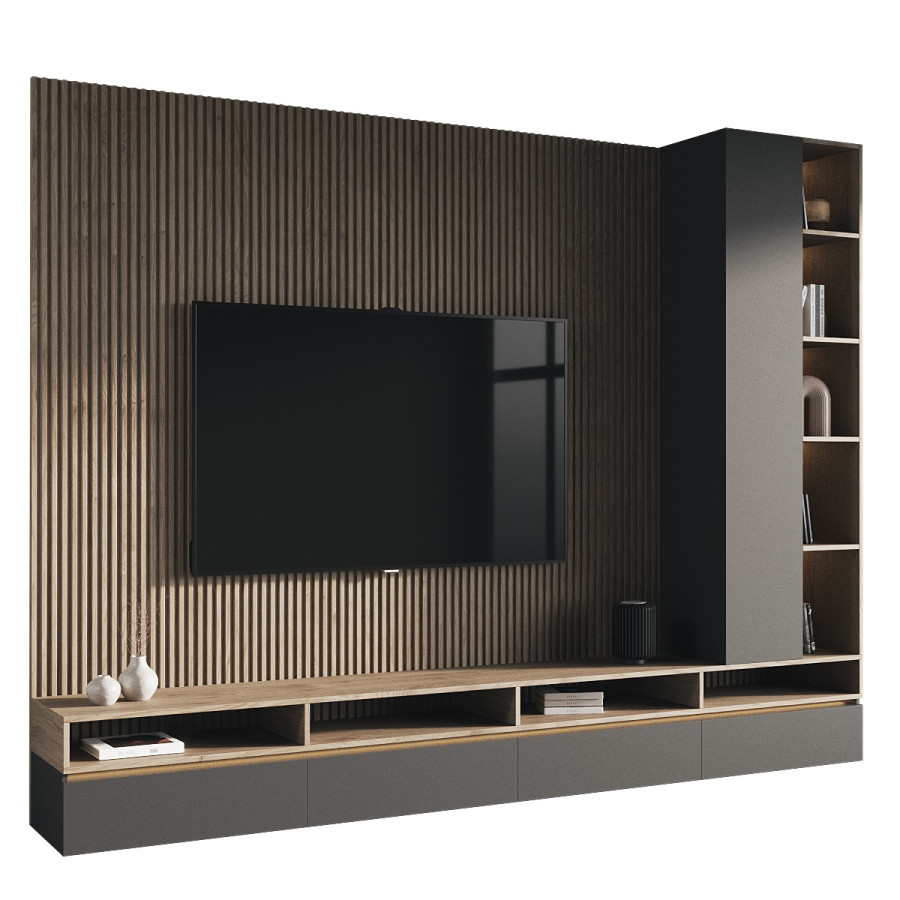 Tv Wall Set 035 - 3D Model for Corona