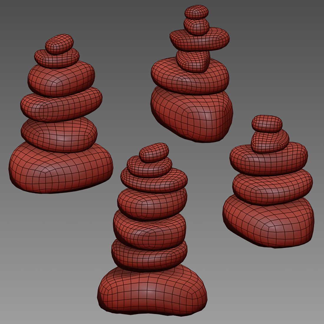 Stack Of Stones Zen Stones - 3D Model for FStorm, VRay, Corona