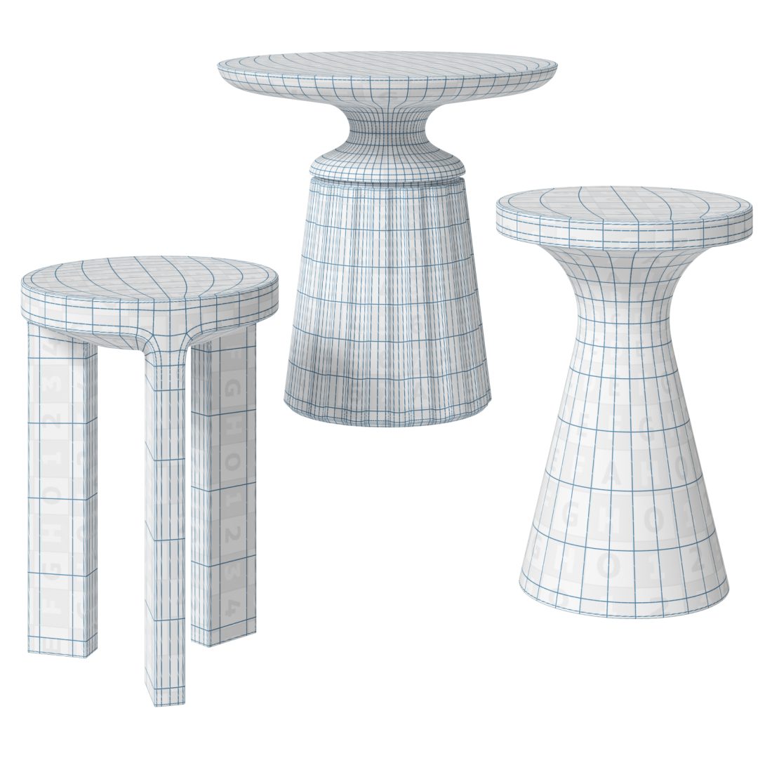 Banana Republic Marble Side Tables Alta 3D Model for VRay, Corona | CGMood