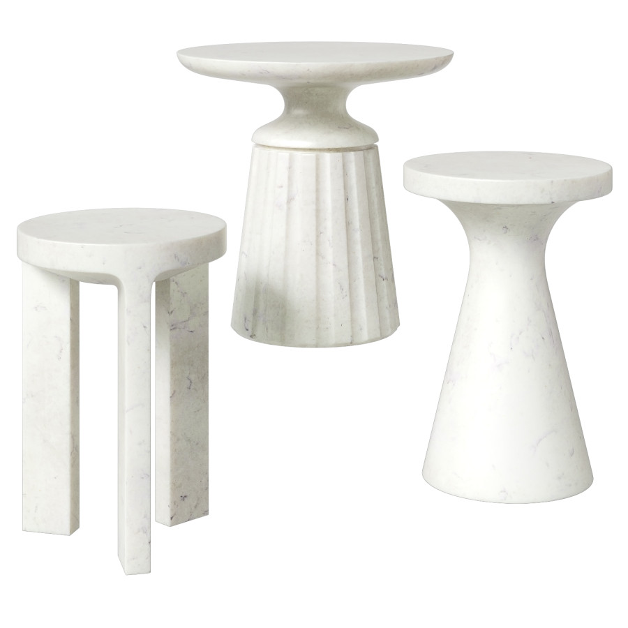 Banana Republic Marble Side Tables Alta 3D Model for VRay, Corona | CGMood