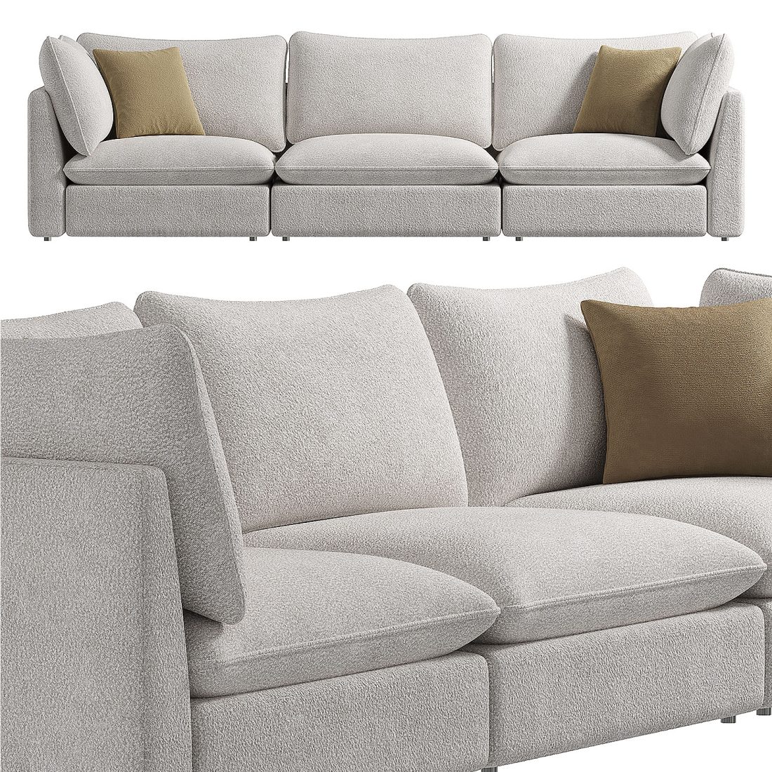 Owen Three Piece Modular Sofa - 3D Model for Corona
