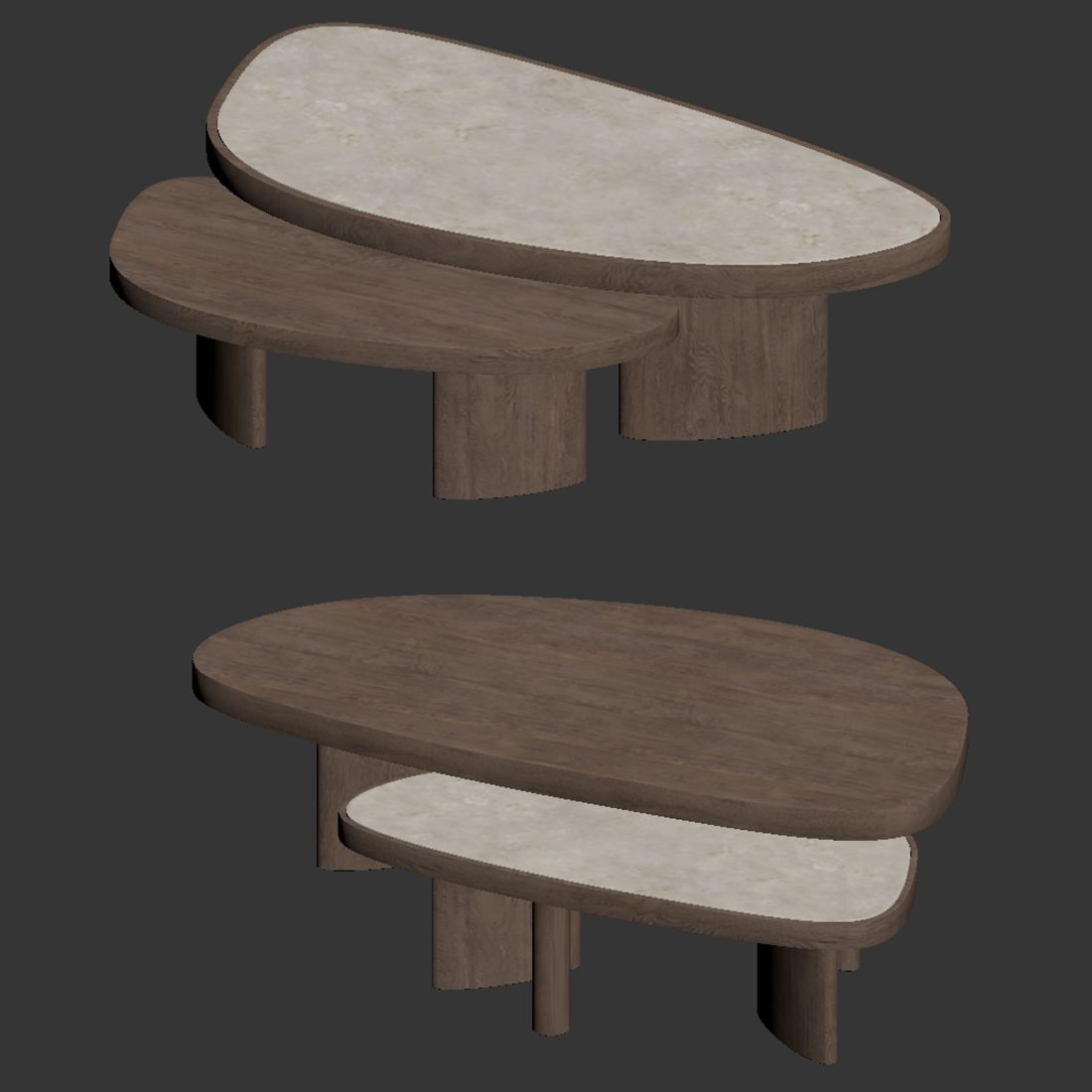 Hamilton Conte Silas Coffee Tables - 3D Model for VRay