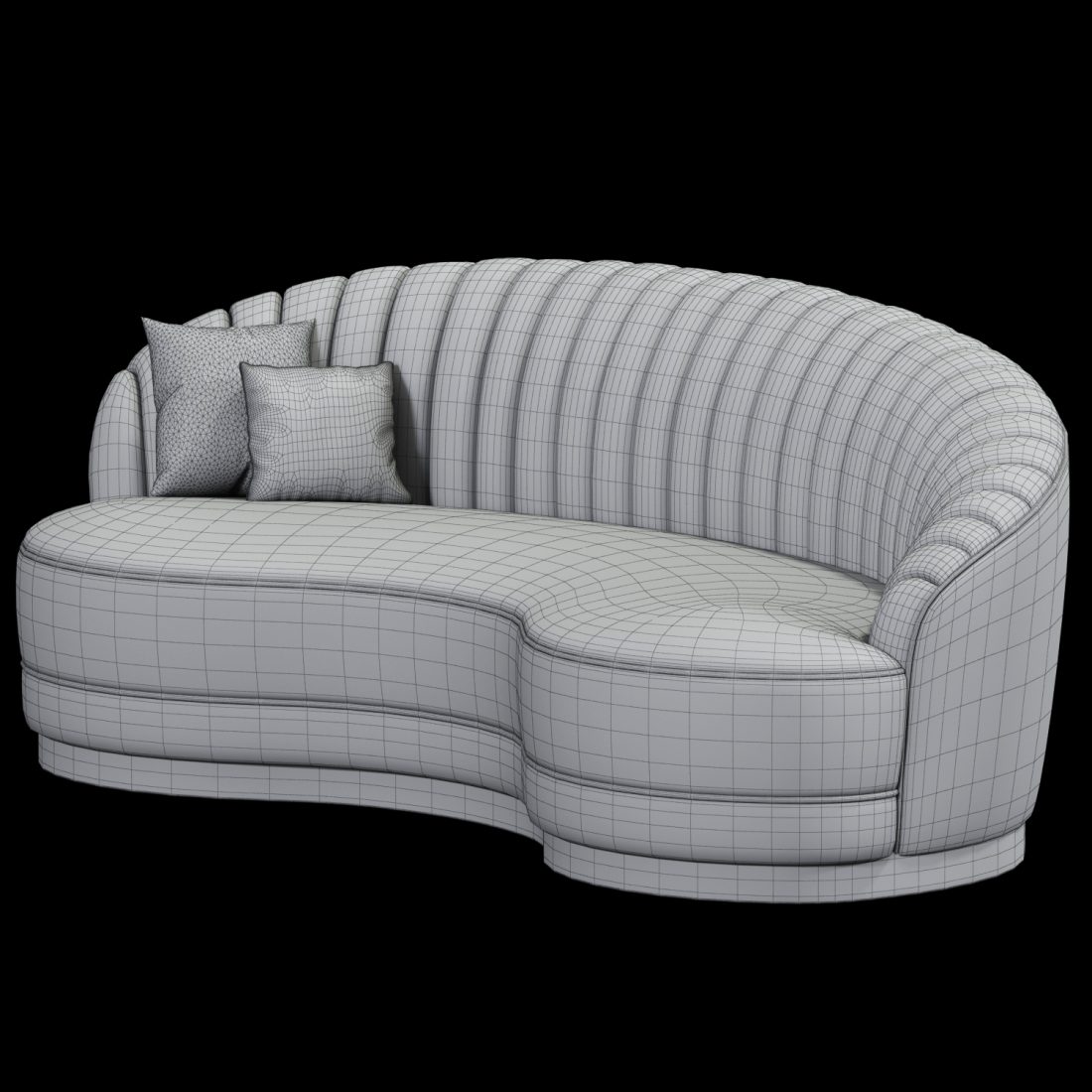 Ignacio Sinuous Curve Sofa - 3D Model for VRay, Corona