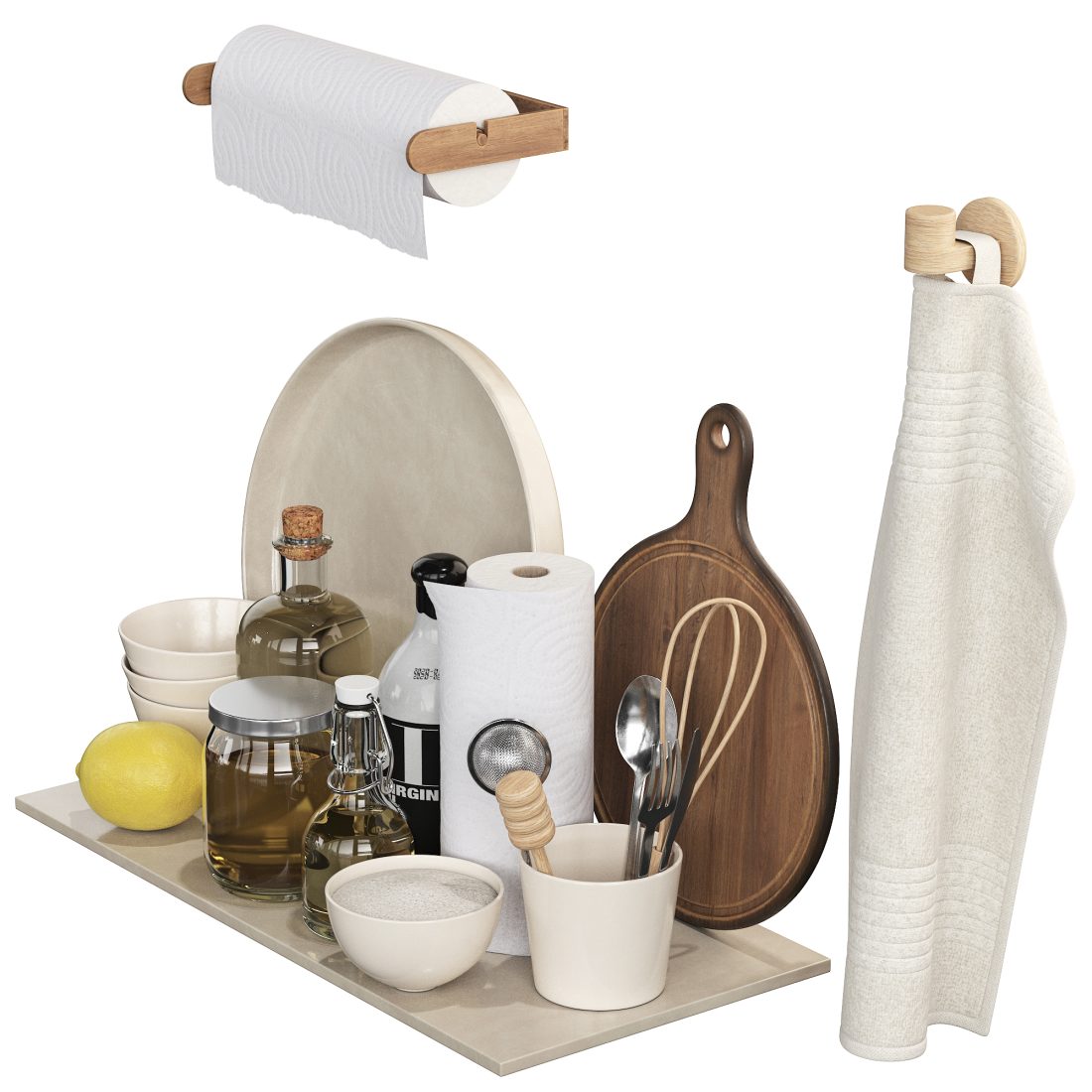 Kitchen Accessories Set - 3D Model for VRay, Corona