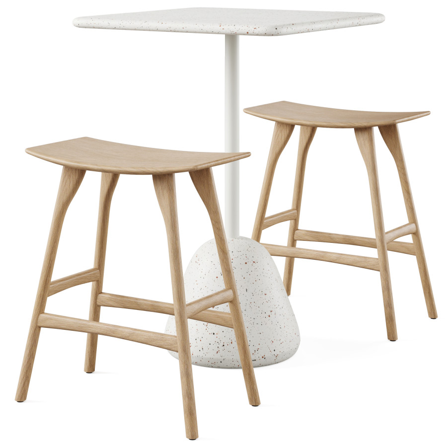 High Bar Table Saura And Stool Osso 2 - 3D Model for VRay, Corona