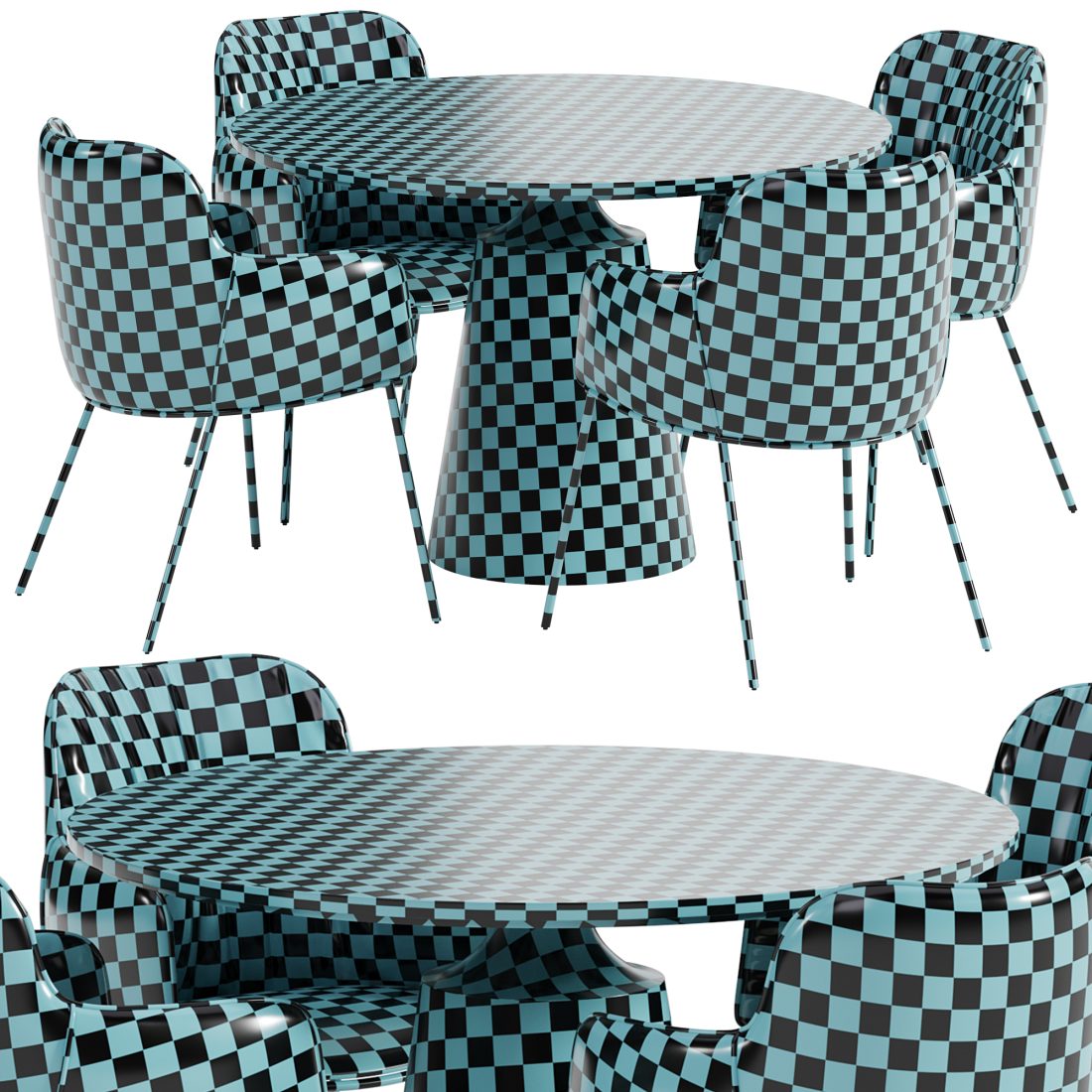 Cattelan Italia Yoda Round Table Rhonda Chair 3D Model for Corona | CGMood