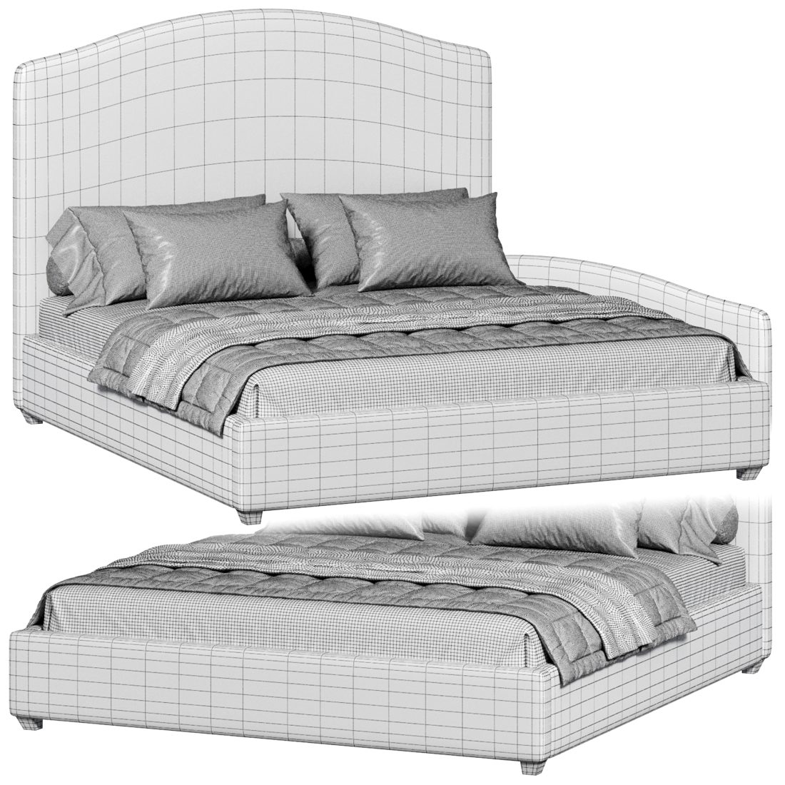 Omani Bed By Arhaus 3D Model for Corona | CGMood