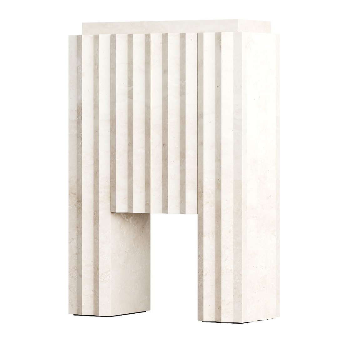 Ecoù II Travertine Cabinet By Bogdan Ciocodeica - 3D Model for Corona