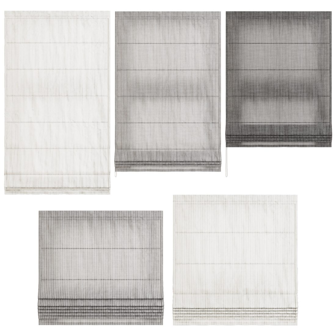 Striped Monochrome Roman Shades 3D Model for VRay, Corona | CGMood
