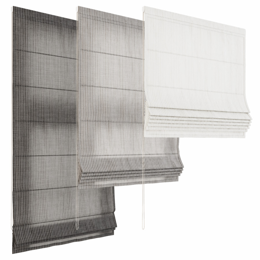 Striped Monochrome Roman Shades 3D Model for VRay, Corona | CGMood