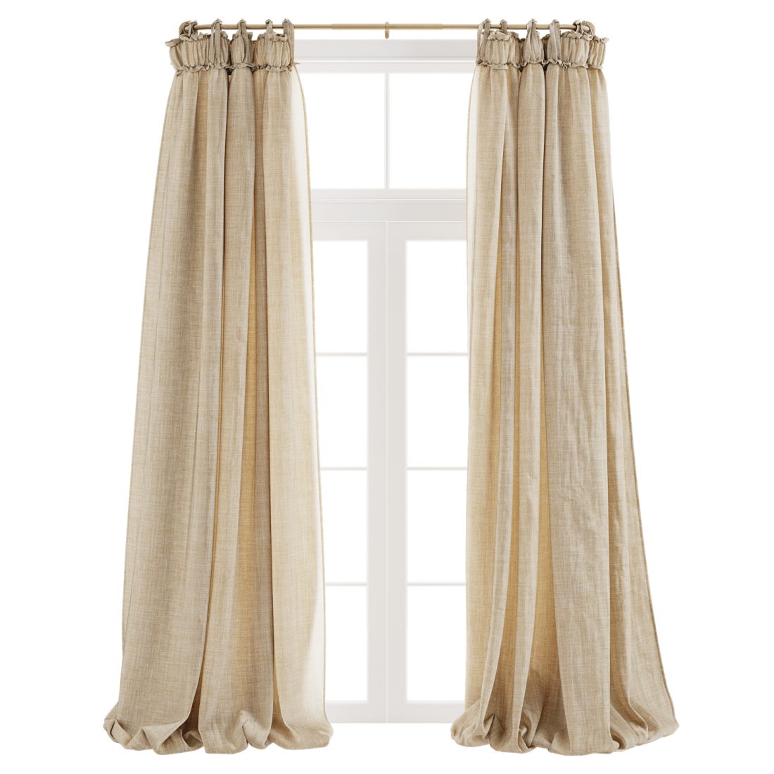 Balloon Drapery Linen Curtains 3D Model for VRay, Corona | CGMood