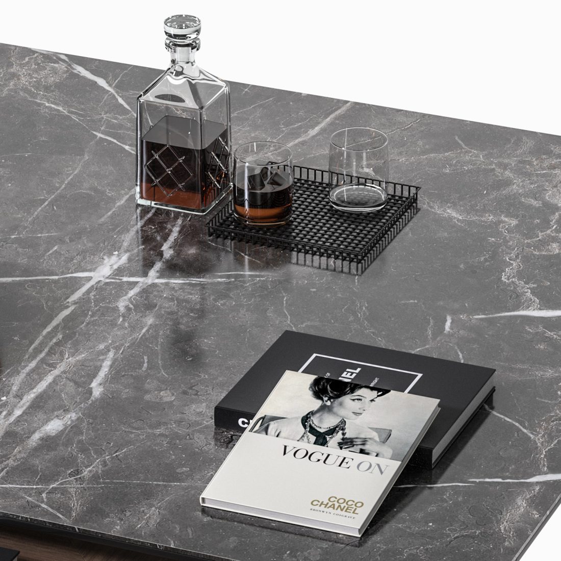 Coffee Table Tray 1 - 3D Model for VRay, Corona