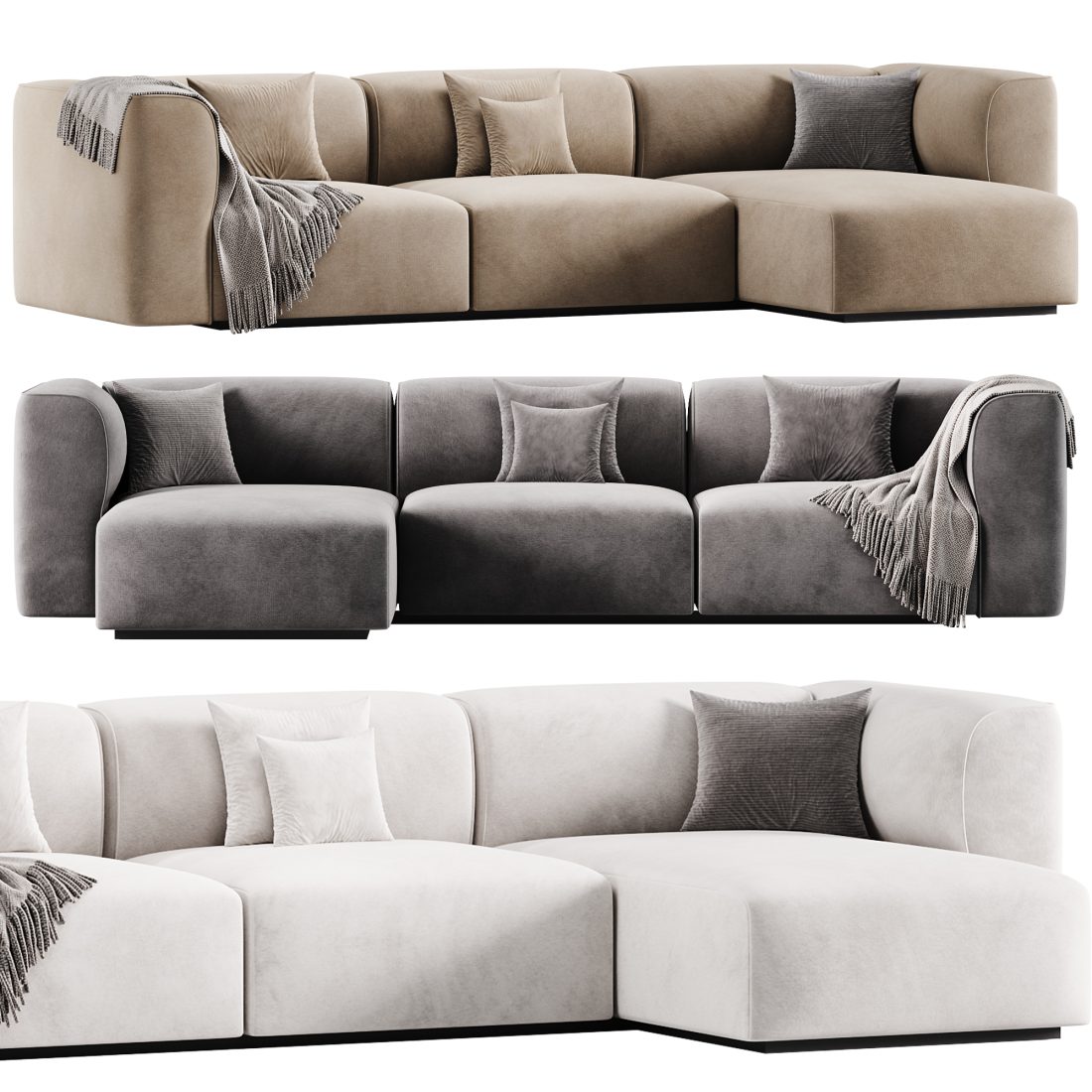 Mate Corner Sofa By Mdf Italia - 3D Model for Corona