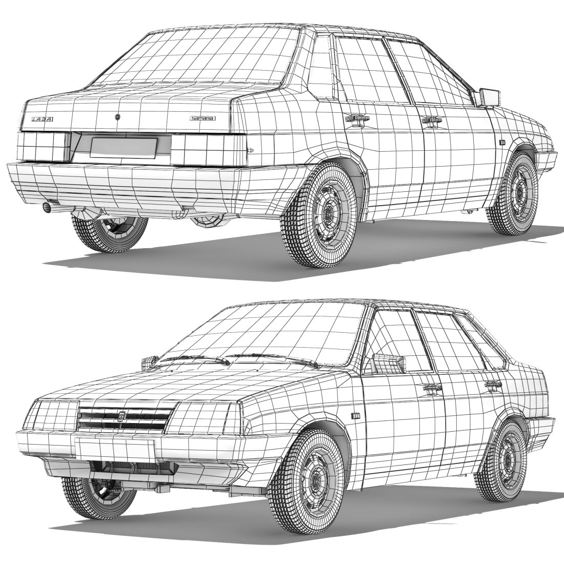 Vaz Lada 21099 Samara 1991 - 3D Model for VRay