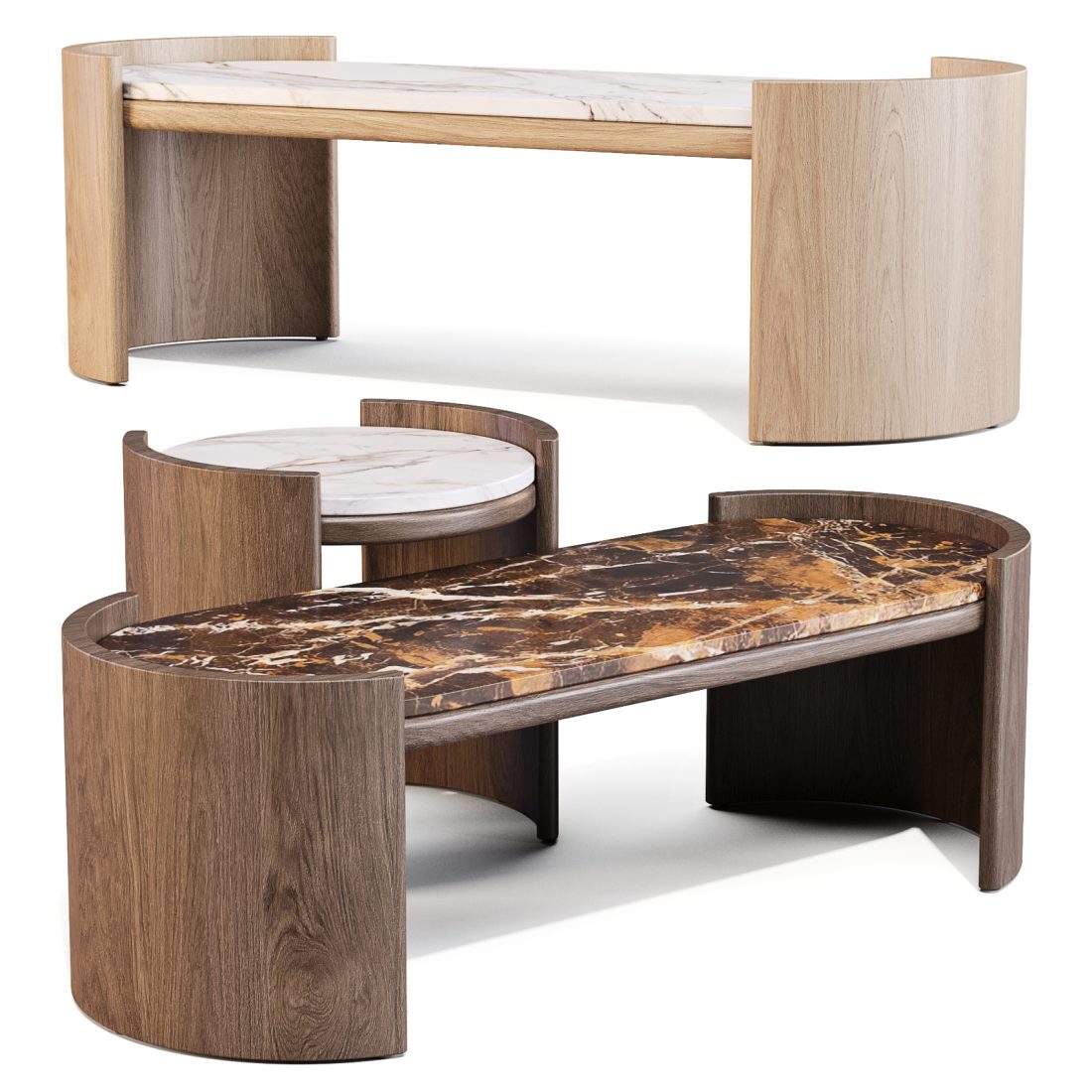 Parla: Hug-M - Coffee And Side Table - 3D Model for Corona
