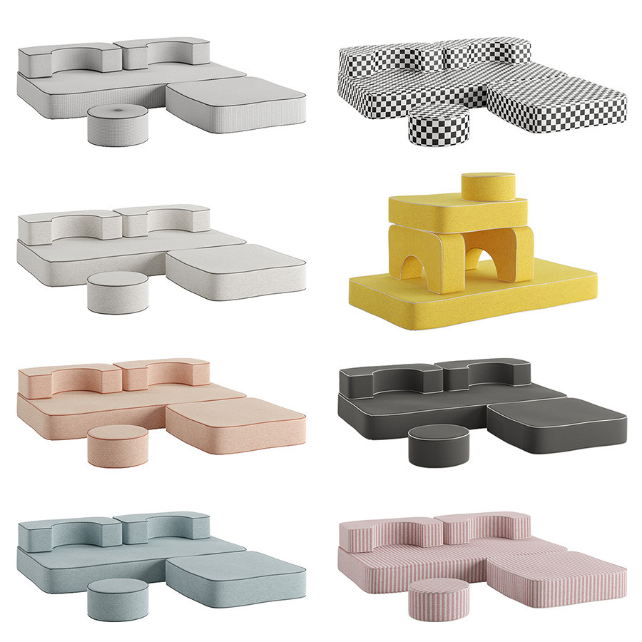 The Modular Pillow Stack Sofa - Business Pleasure - 3D Model for VRay ...