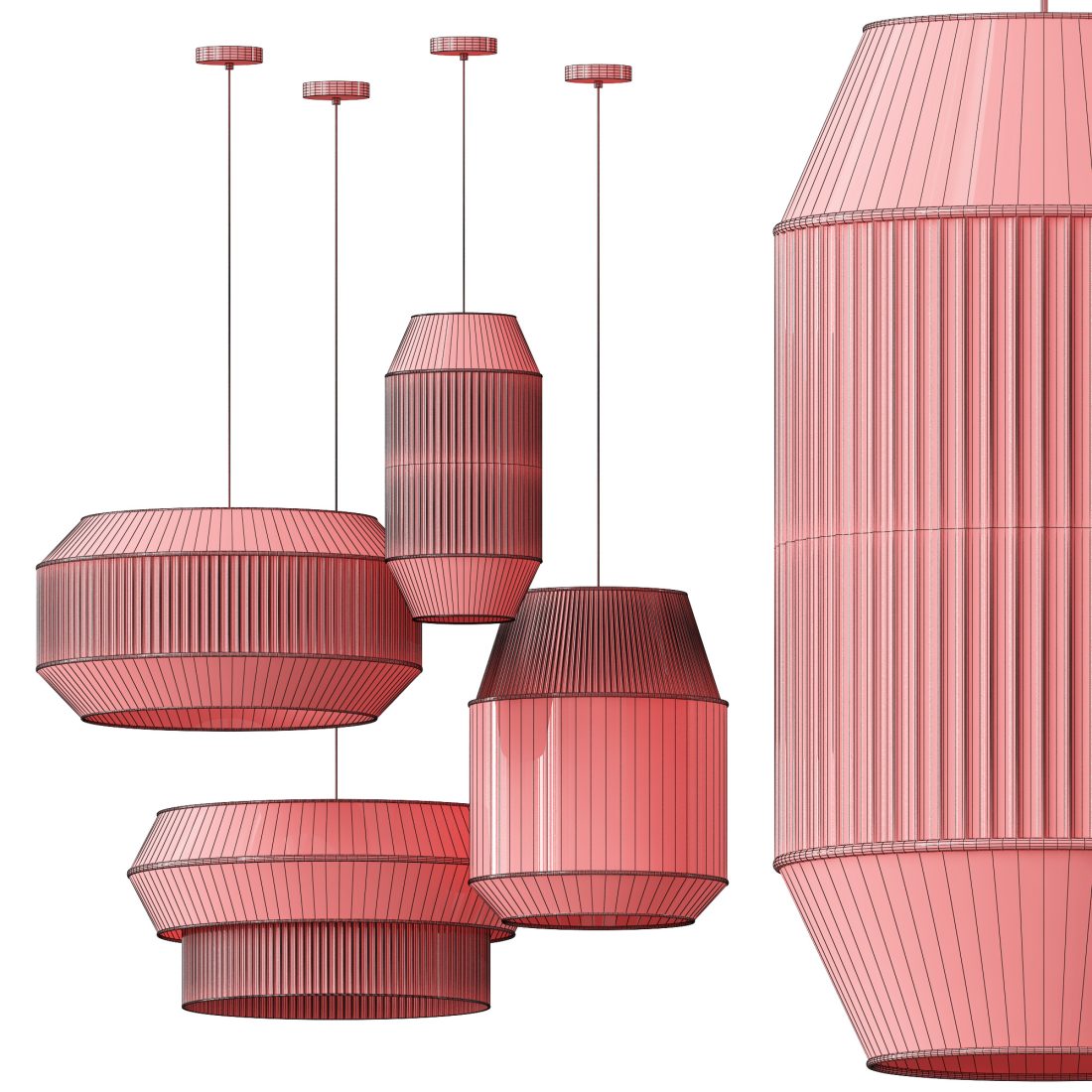 Delta Pendant Collection - 3D Model for VRay