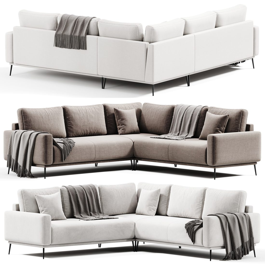 Alfil Corner Sofa By Lebom - 3D Model for Corona