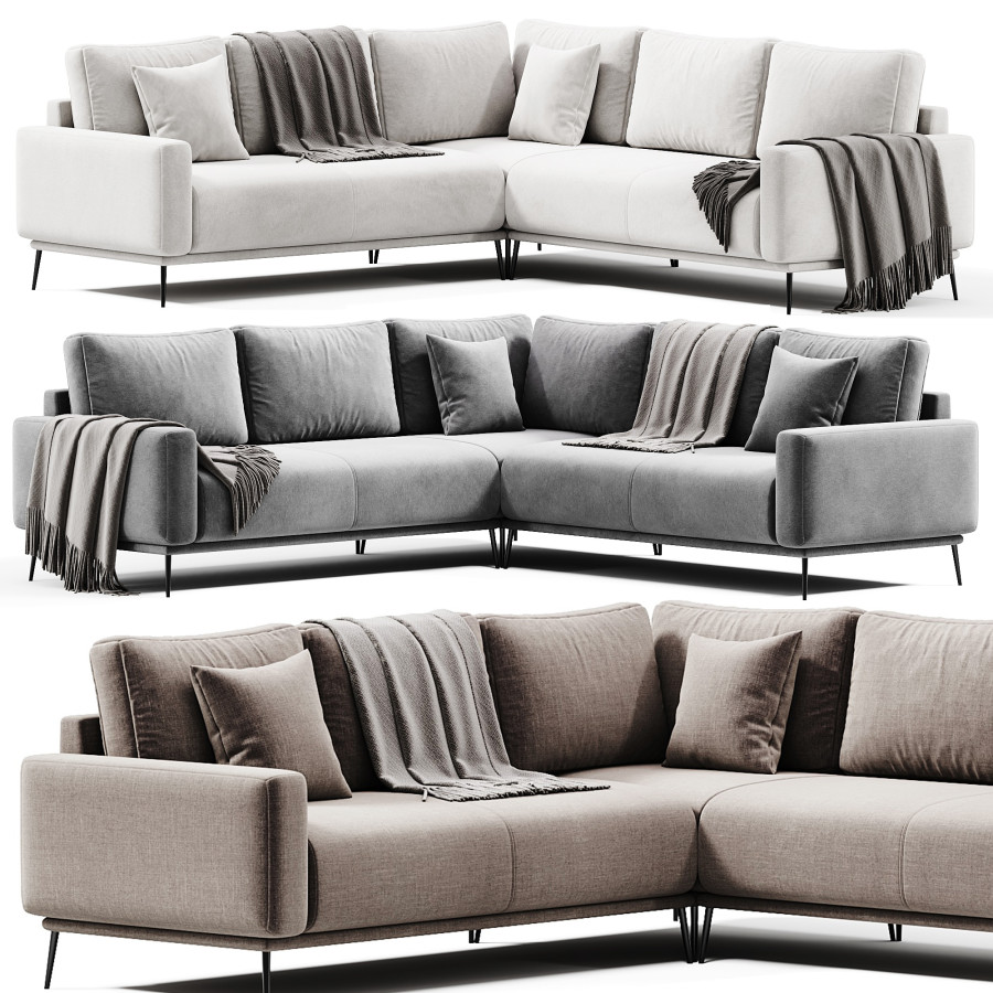 Alfil Corner Sofa By Lebom - 3D Model for Corona