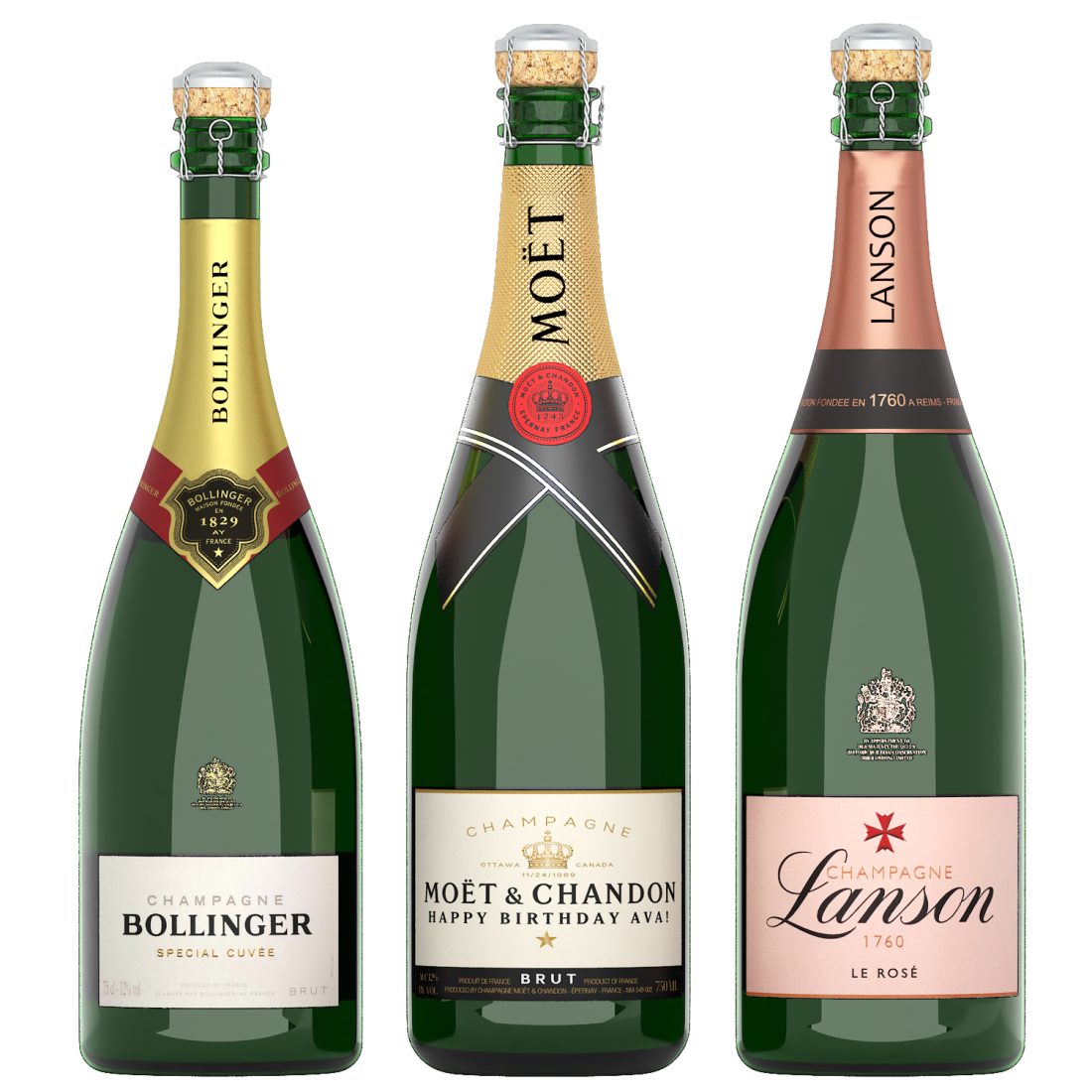 Collection Of Bottles Wine Champagne 3D Model for VRay, Corona | CGMood