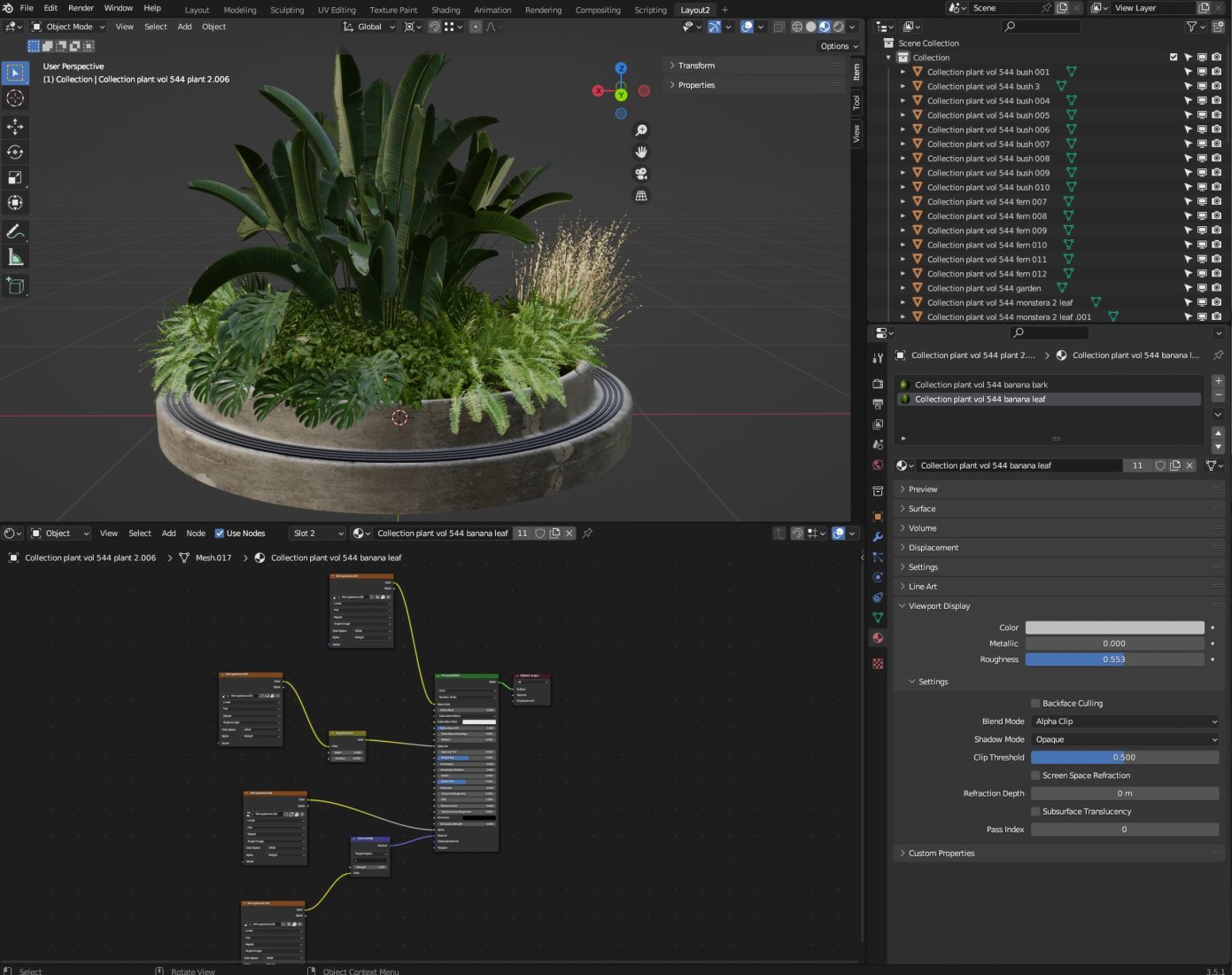 Collection Plant Vol 544 - Blender Model - 3D Model for
