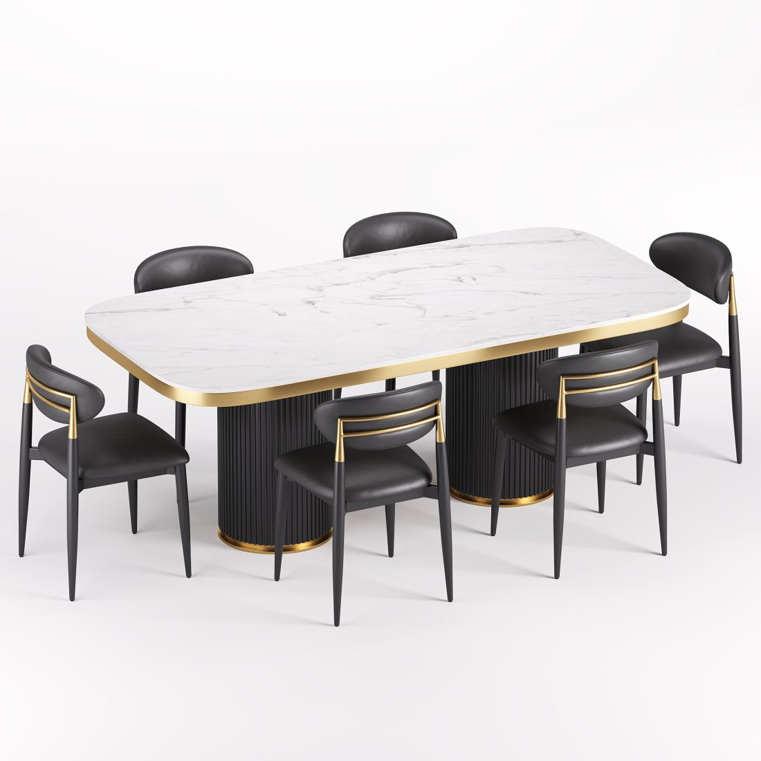 Amali Dining Chair And Archie Dining Table - 3D Model for Corona