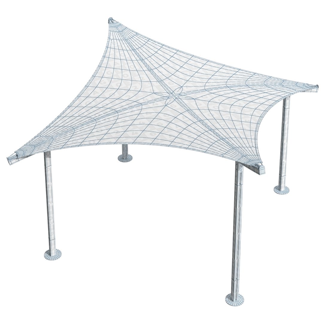 Sprech Sail Shade Gazebo Tension Structure 3D Model for VRay, Corona ...