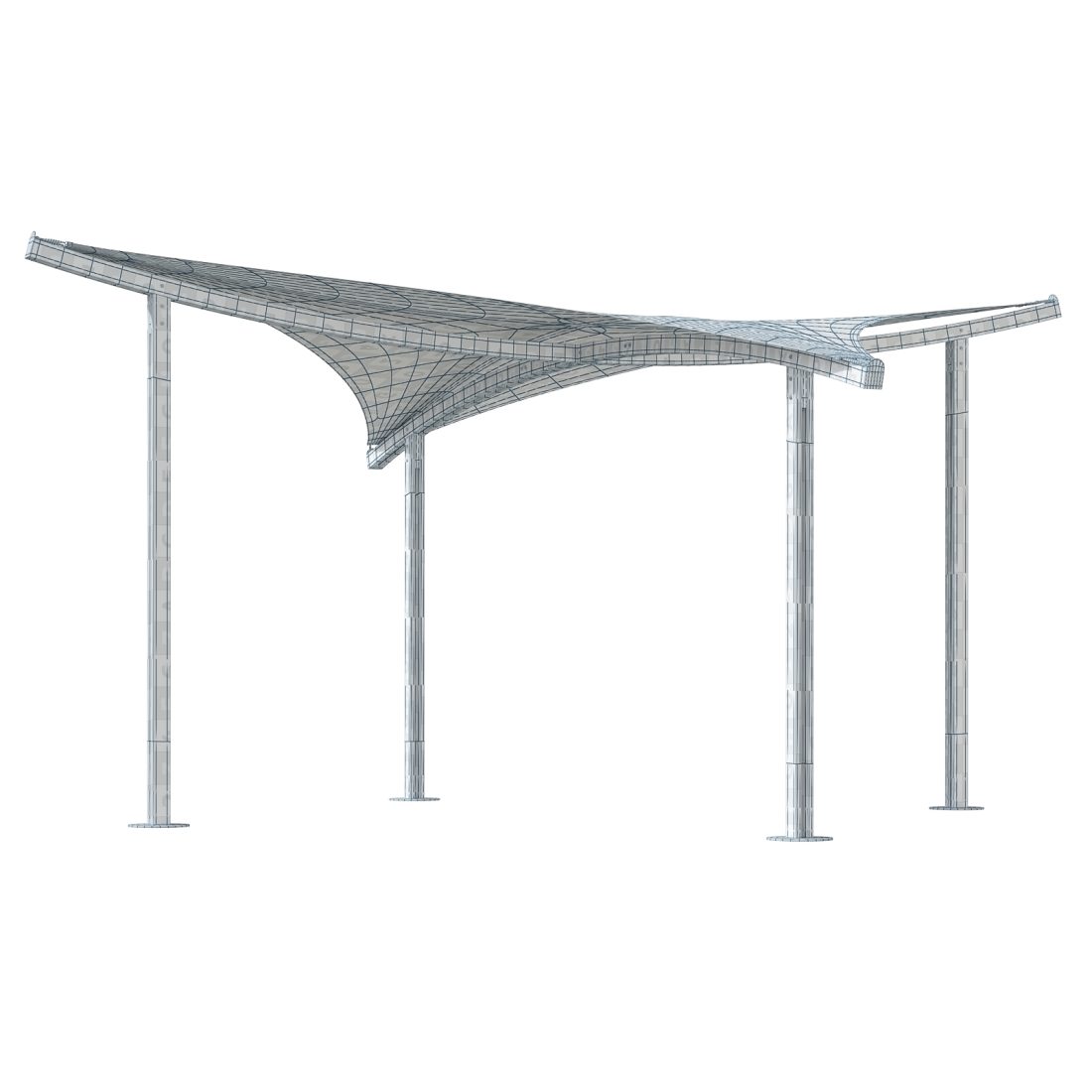 Sprech Sail Shade Gazebo Tension Structure 3D Model for VRay, Corona ...