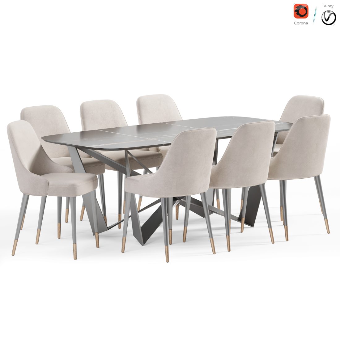Chau Chair And Caph Table 3D Model for VRay, Corona | CGMood