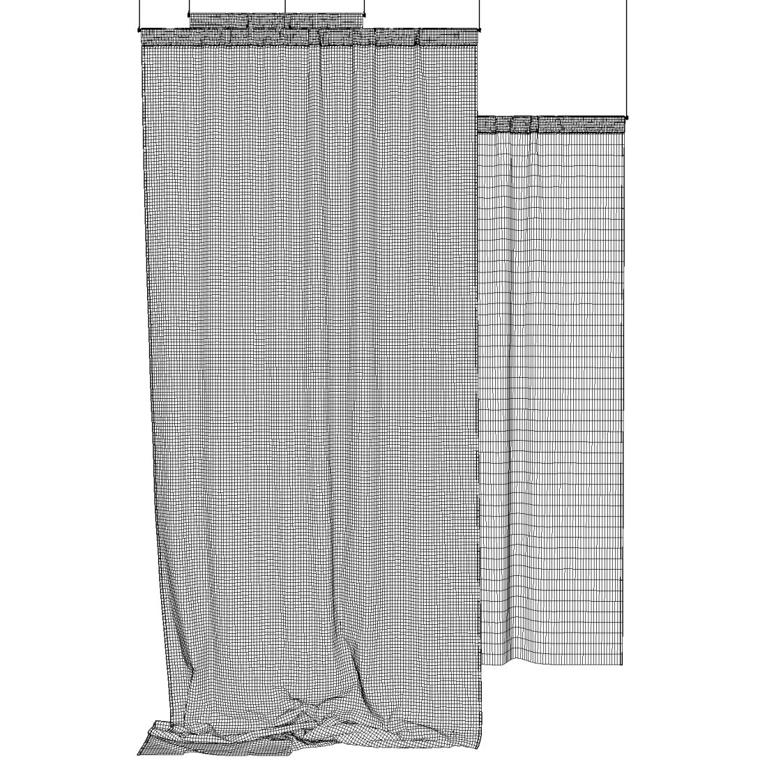 Tulle Panels Composition 3D Model for VRay, Corona | CGMood