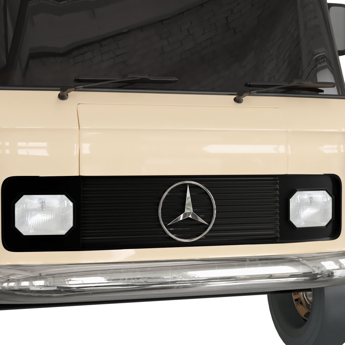 Minibus Mercedes 608c-v - 3D Model for VRay