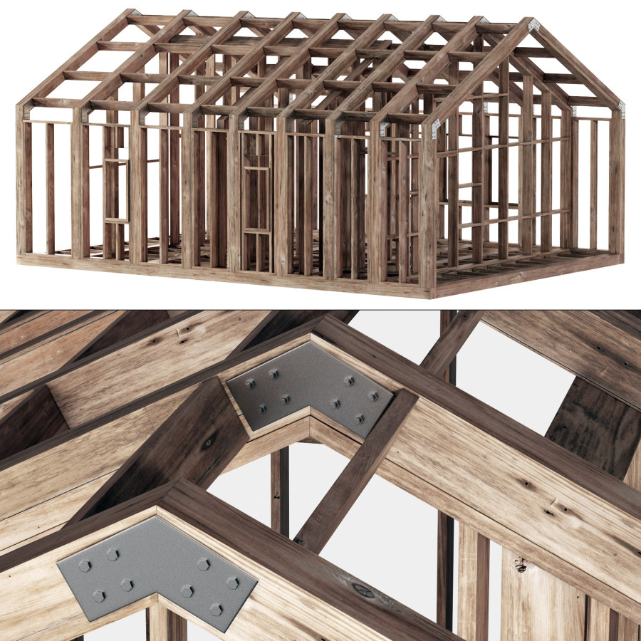 Frame House N2 3D Model for FStorm, VRay | CGMood