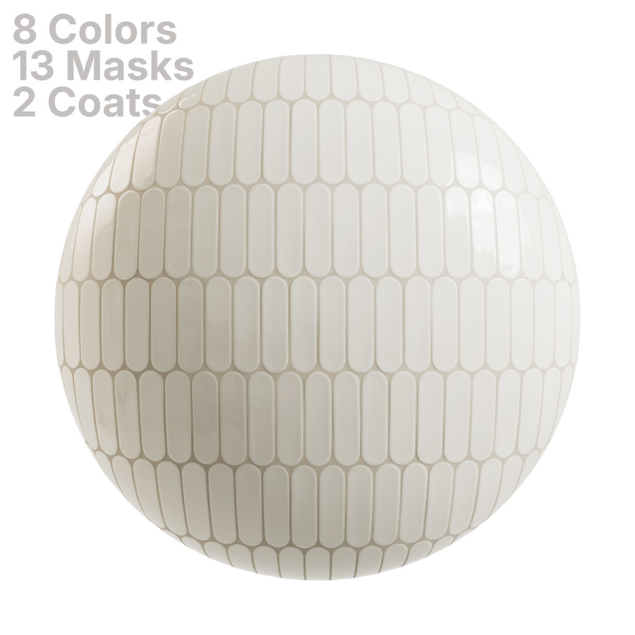 Pill Mini Tiles Vertical Offset - 3D Model for VRay, Corona