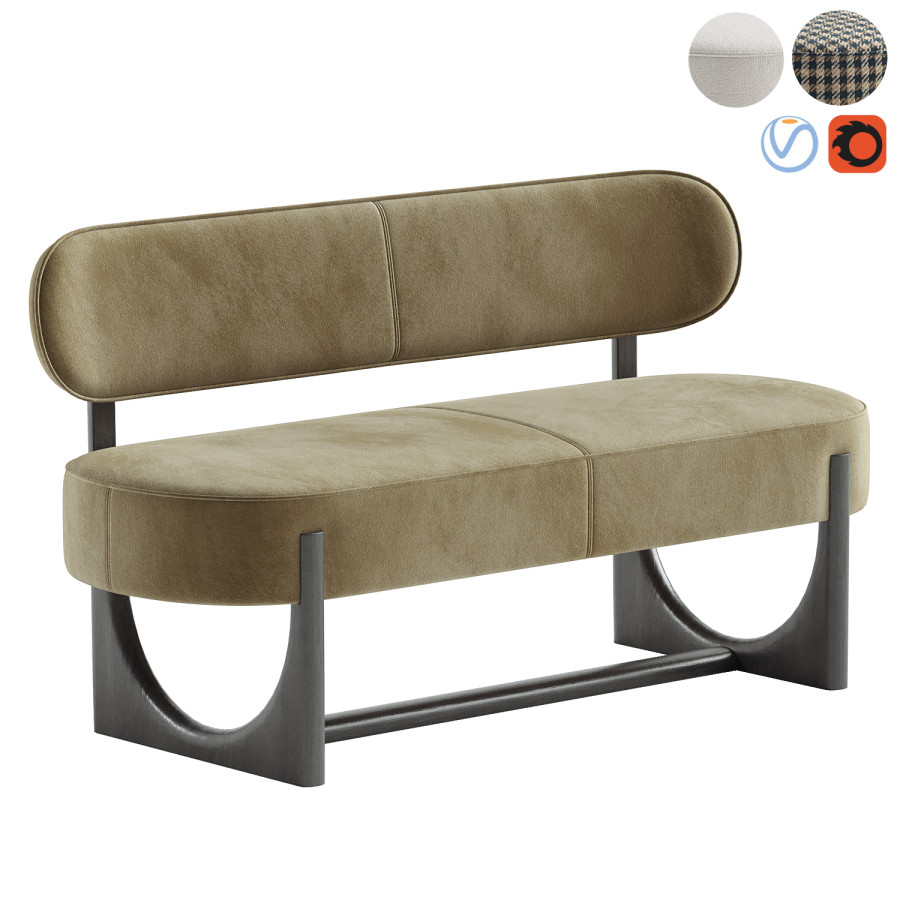 Orlan Dining Bench 3D Model for VRay, Corona | CGMood