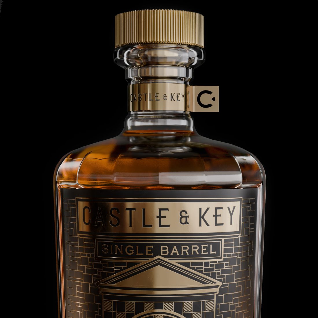 Castle And Key Bottle Alcohol Whiskey Blender 3d M - 3D Model for