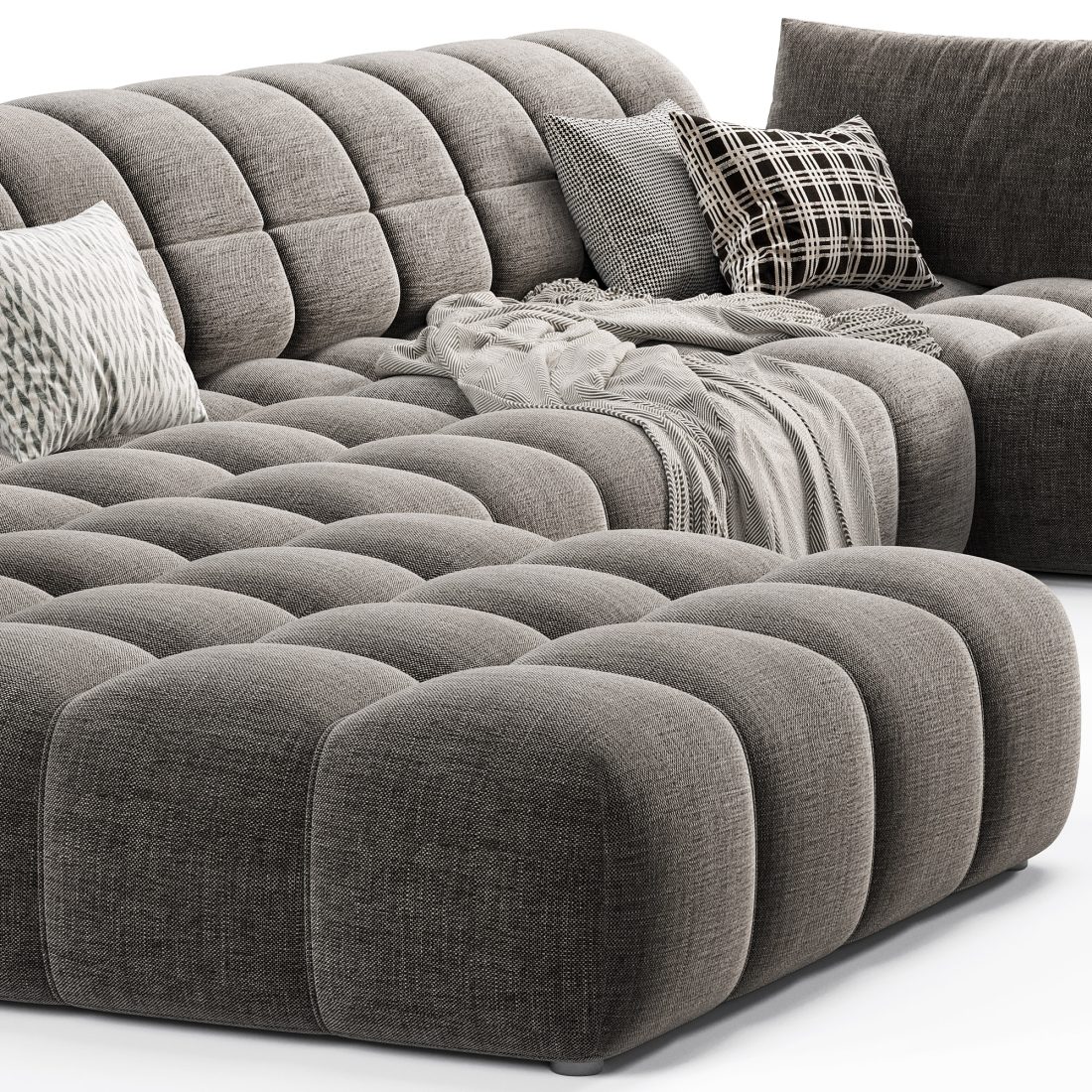 Naduvi Cosmopolitan Chicago Chenille Modular Sofa - 3D Model for VRay ...