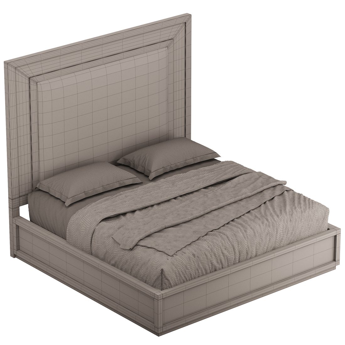 Rookery Upholstered Panel Bed 3D Model for Corona | CGMood