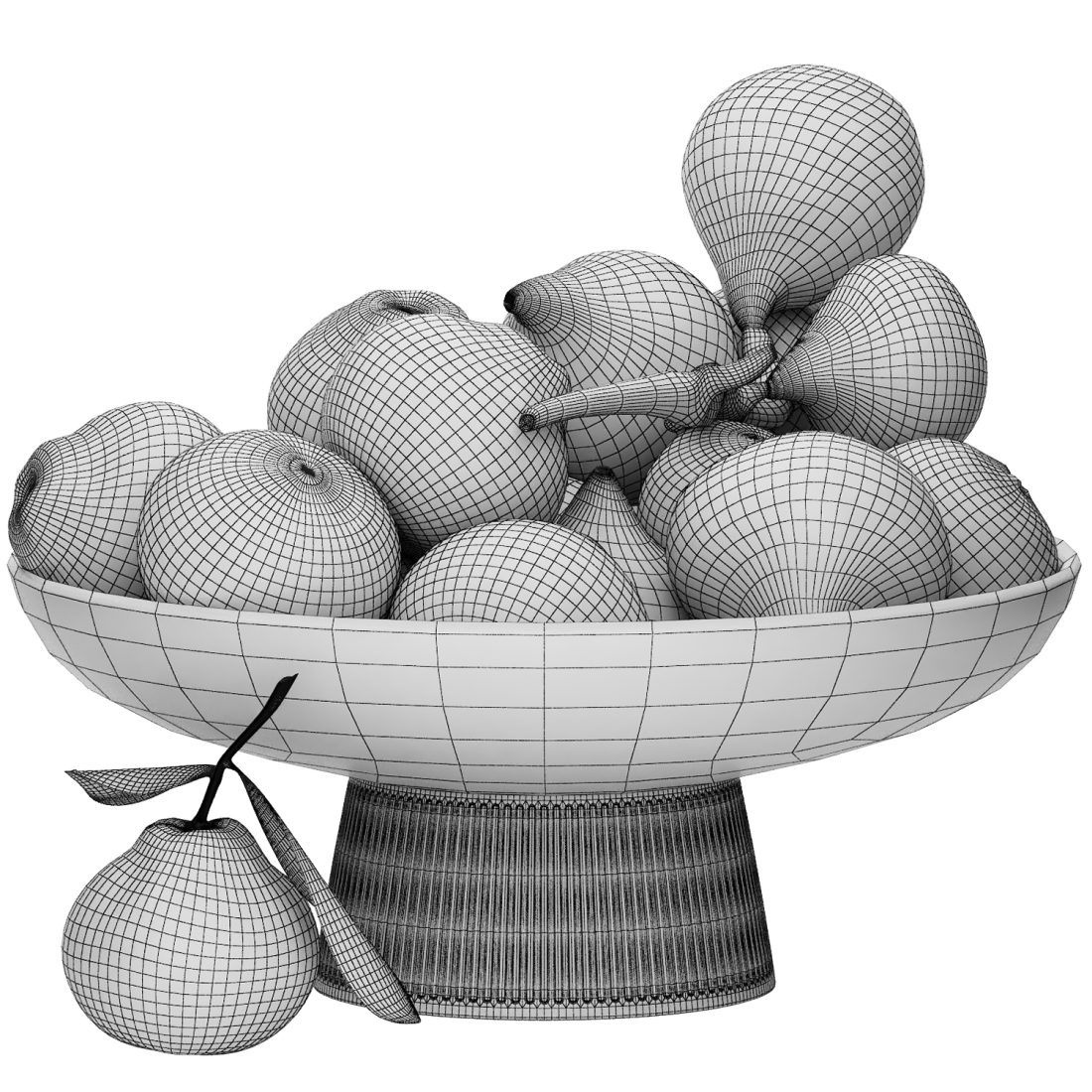 Bowl Of Mandarin And Figs Description Format Platf - 3D Model for VRay ...