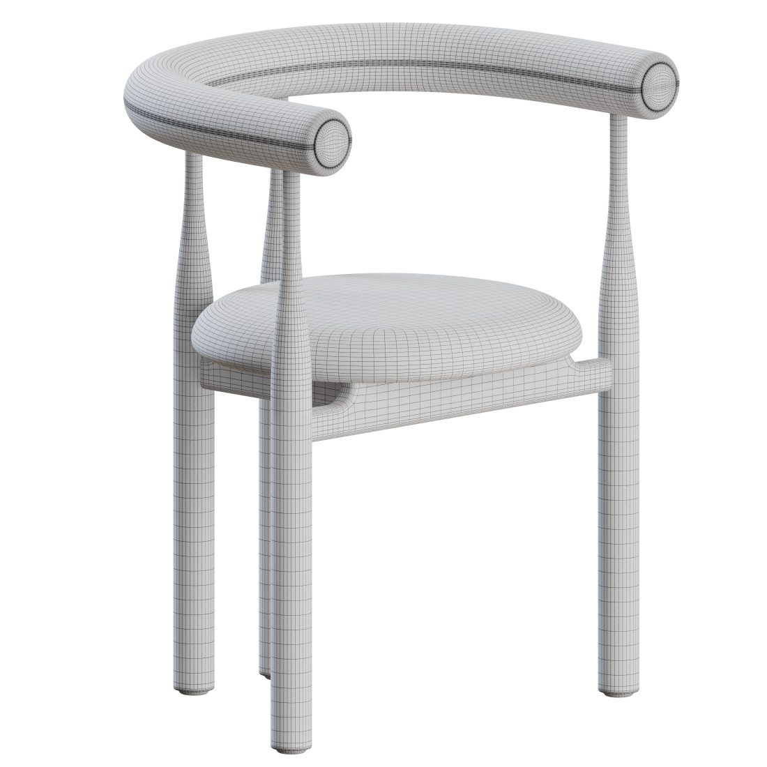 Bukowski Chair Fully Upholstered By Newworks 3D Model for Corona | CGMood