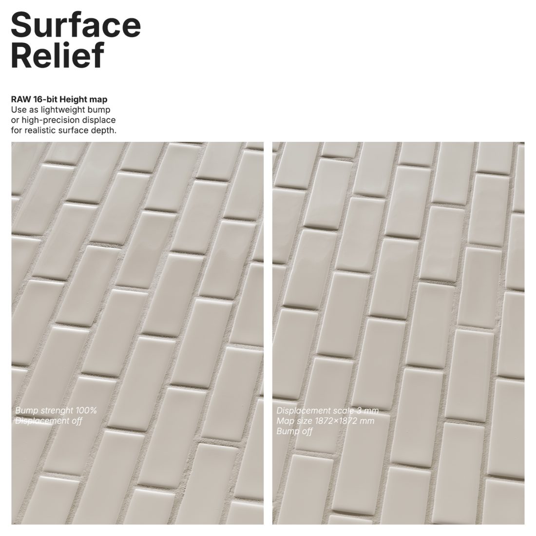 Mini Rectangle (kit Kat, Finger) Mosaic Tiles 1x3" Texture / PBR ...