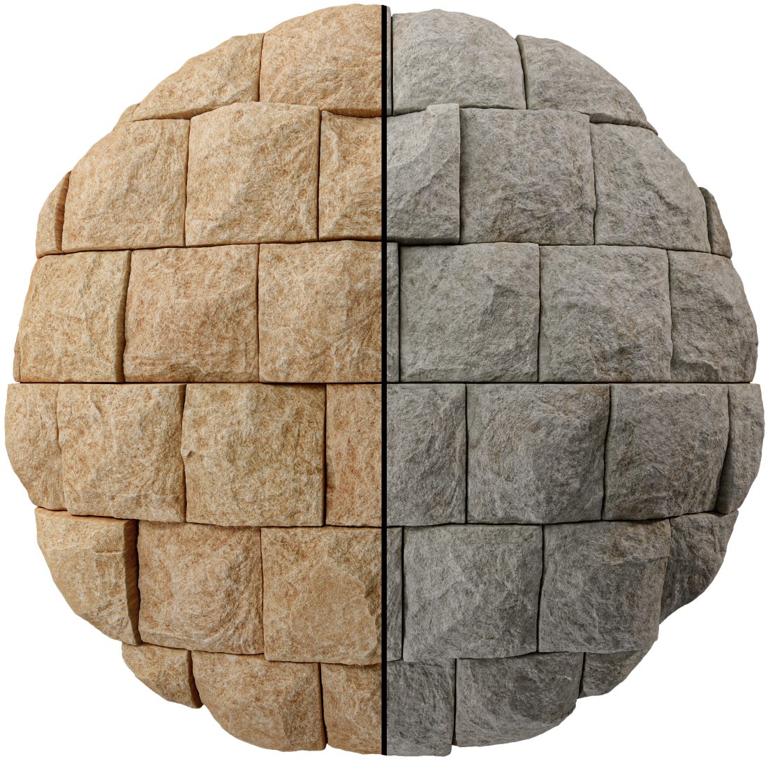 Stone Wall 24 (seamless) - 3D Model for VRay