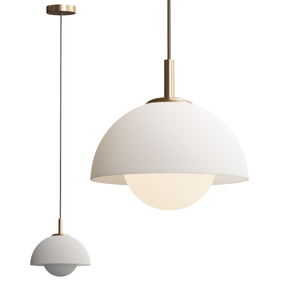 Porsa - 1 Light Aged Brass And Warm White Porcela - 3D Model for Corona