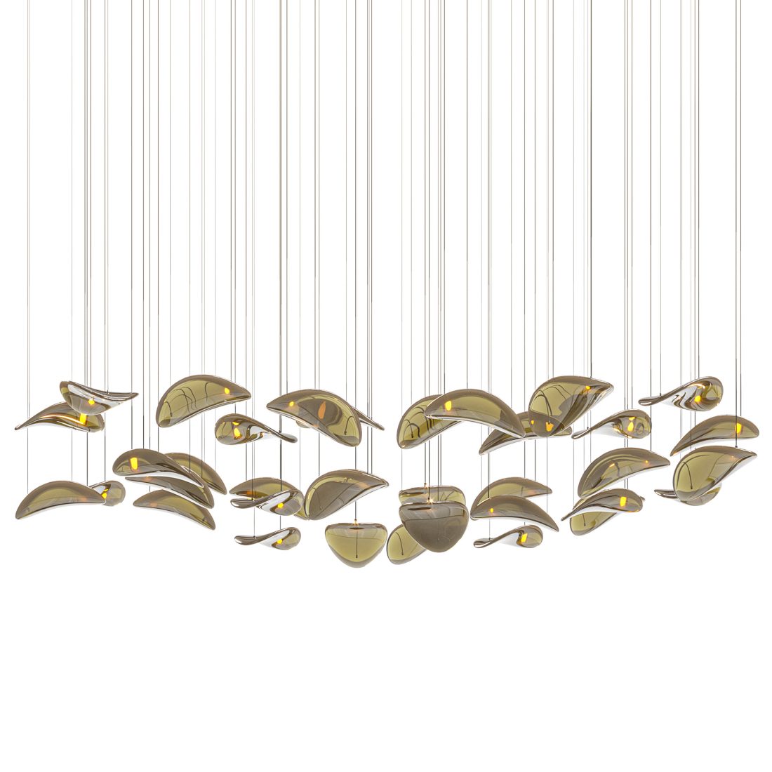 Wave Floating Leaf Chandelier 3D Model for VRay, Corona | CGMood