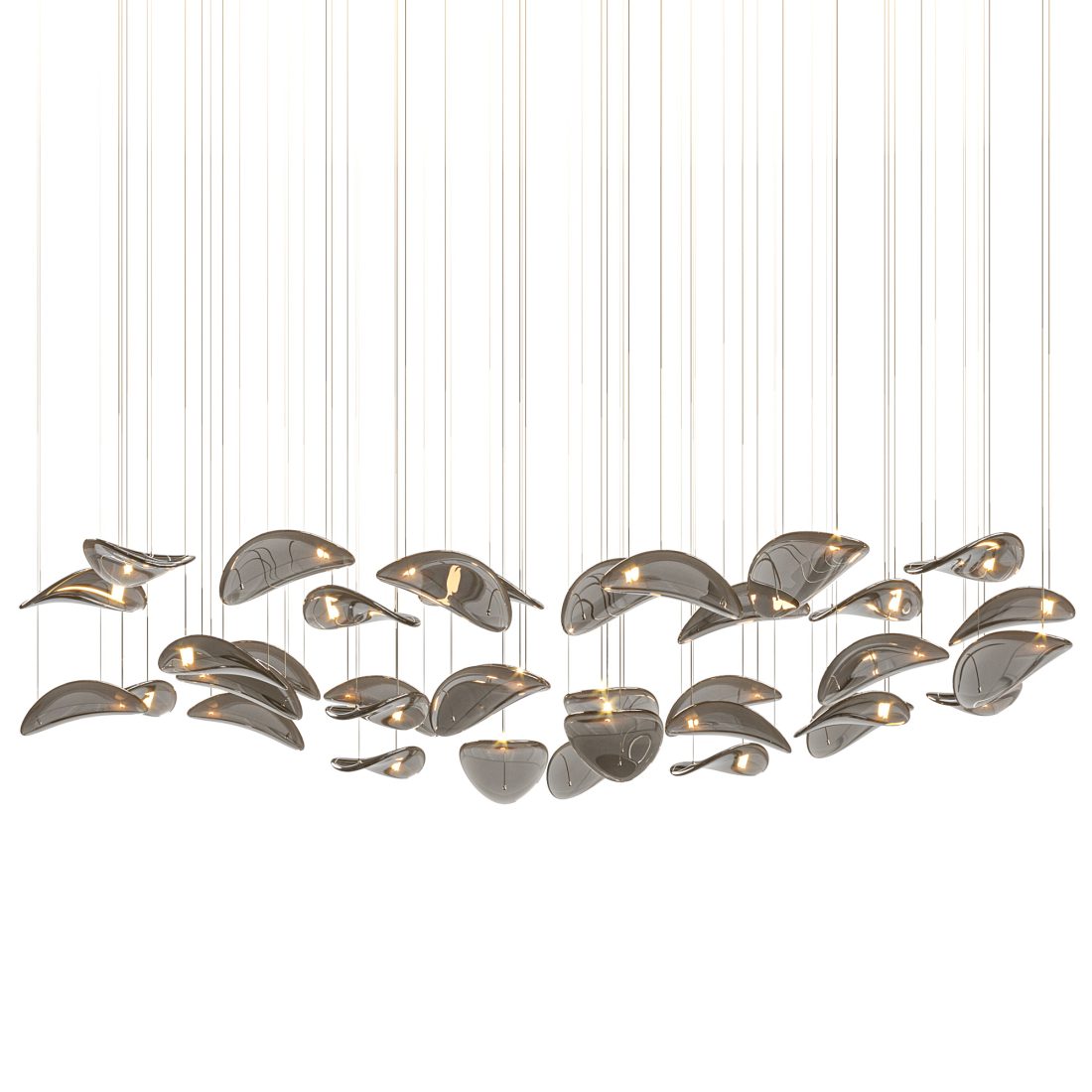Wave Floating Leaf Chandelier 3D Model for VRay, Corona | CGMood