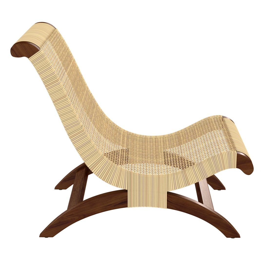 Mexican Wooden Rattan Chair Butaque Luteca - 3D Model for VRay