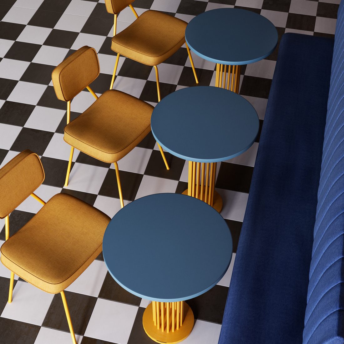 Cafe Seating Area - 3D Model for Corona