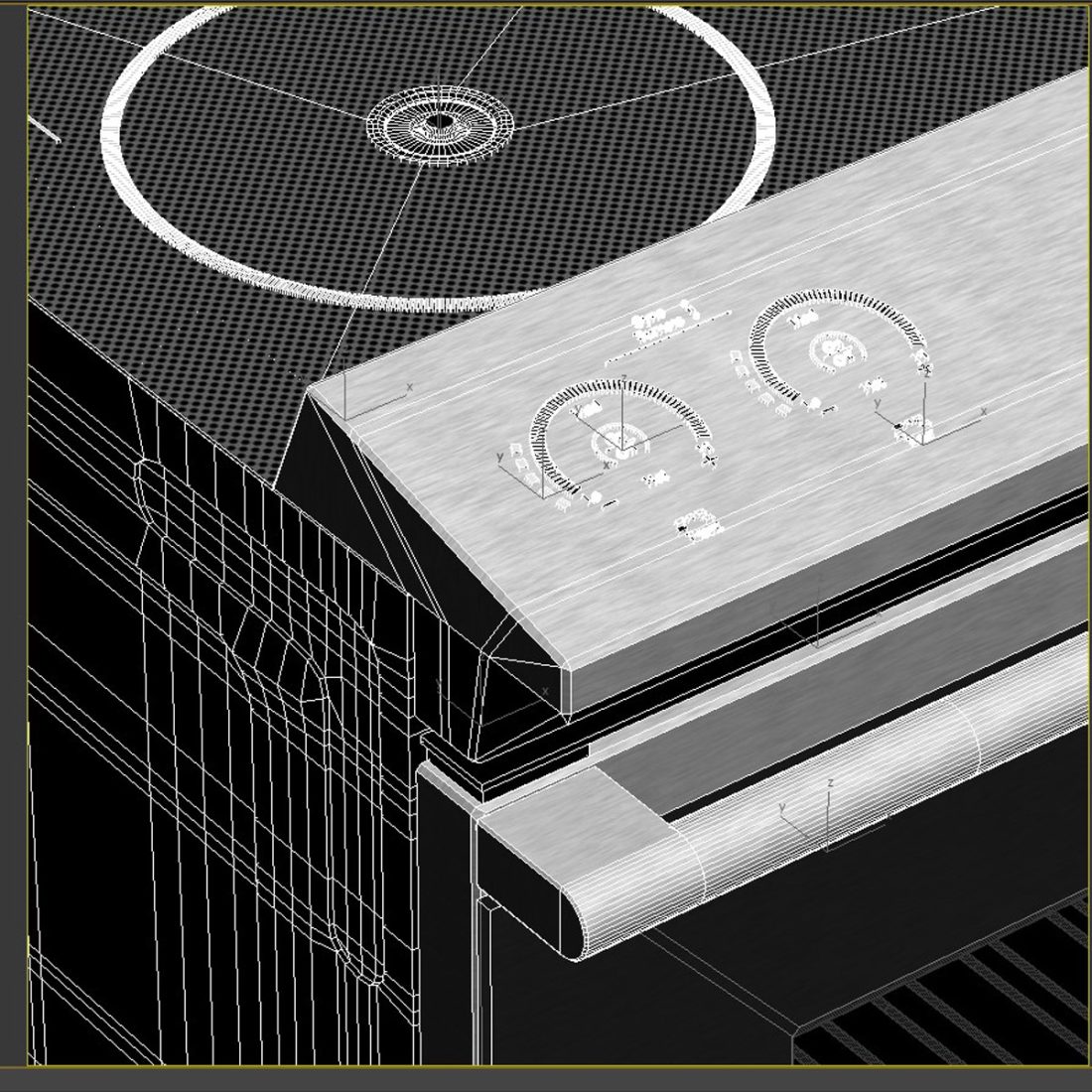 Cafe Front Control Induction Convection Range 3d Model For Vray